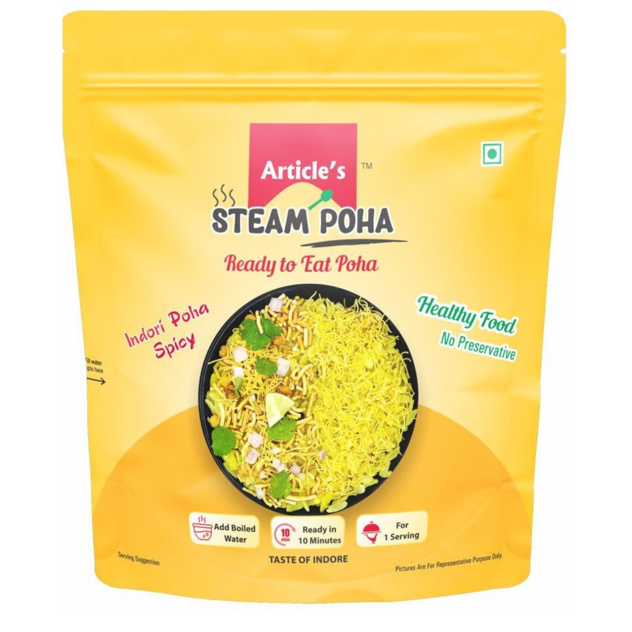 INSTANT POHA INDORI SPICY FLAVOR +SEV+SPOON
